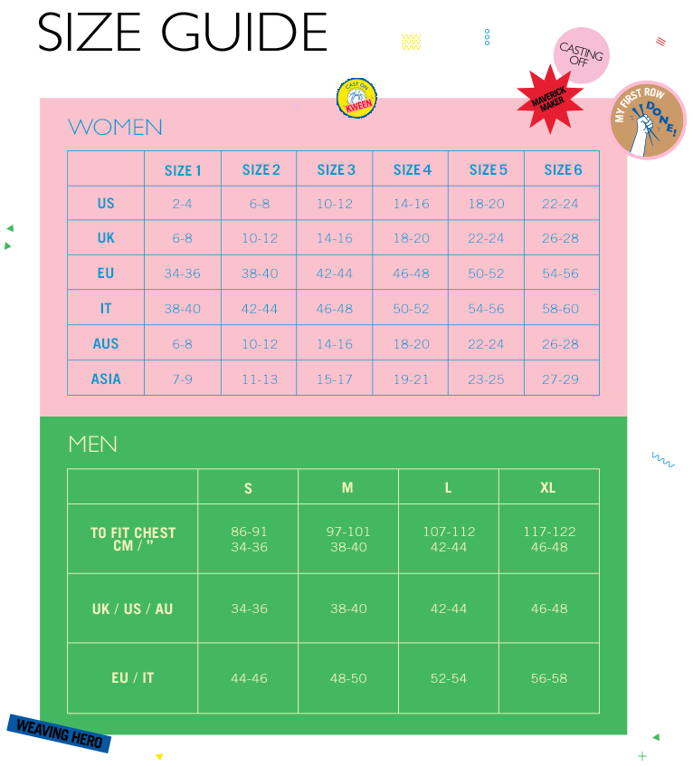 Do you have a size chart with your sizing measurements? – Wool and the Gang